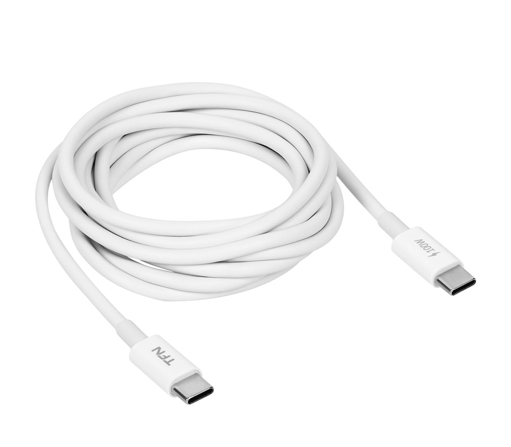 Дата-кабель TFN USB Type-C-Type-C с мягкой оплеткой, длина 2 м., белый ...